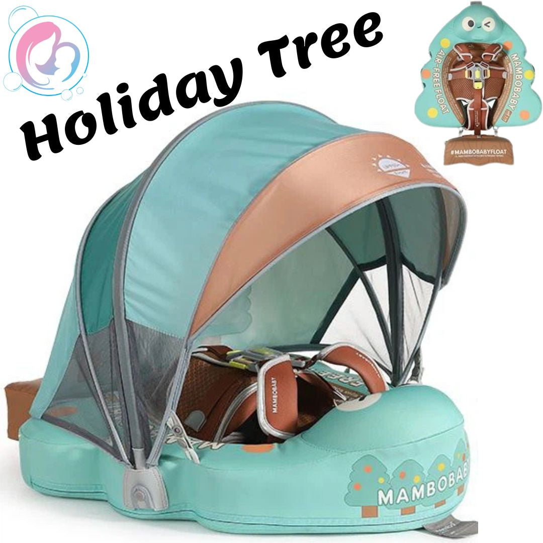 🎄 Holiday Tree Mambobaby Float With 3D Canopy – Festive Baby Pool Fun ...